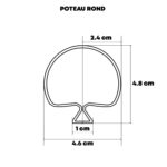 Poteau rond pour clôture en panneau rigide (embouts vendu séparément)