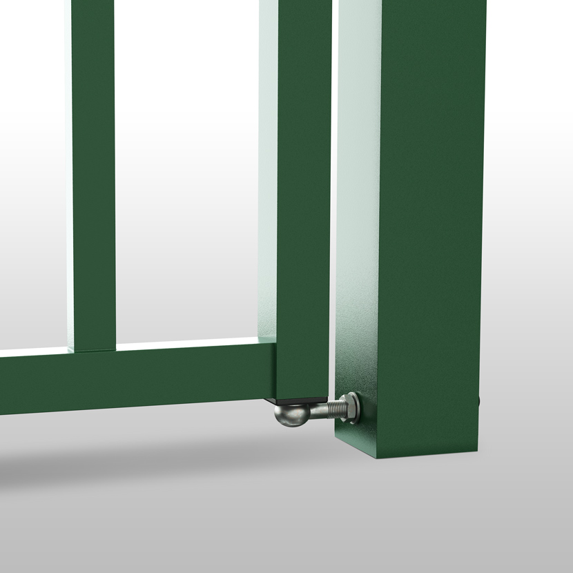 Portillon Barreaudé Industriel Couleur Vert et Gris en Acier Galvanisé