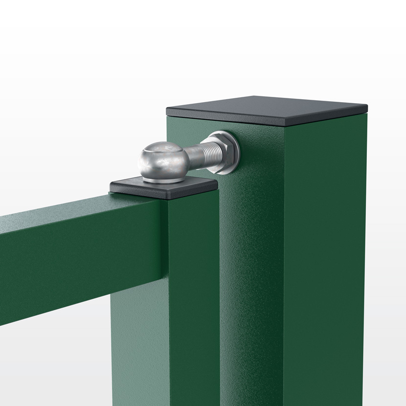 Portillon Barreaudé Industriel Couleur Vert et Gris en Acier Galvanisé