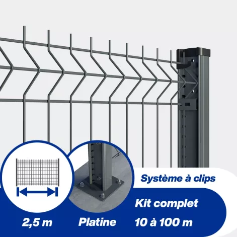 Kit Panneau Grillage Rigide Poteaux Fixations